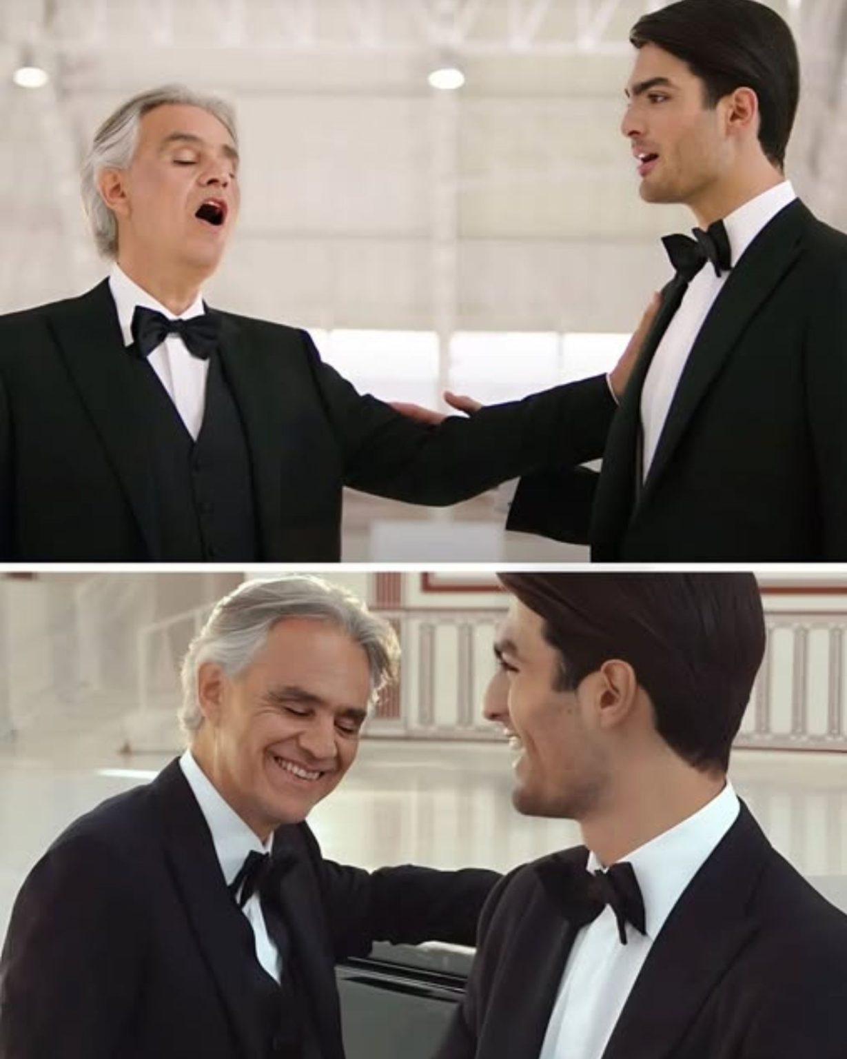 “WHEN TWO GENERATIONS SING… THE WORLD GOES QUIET.” Andrea Bocelli didn ...